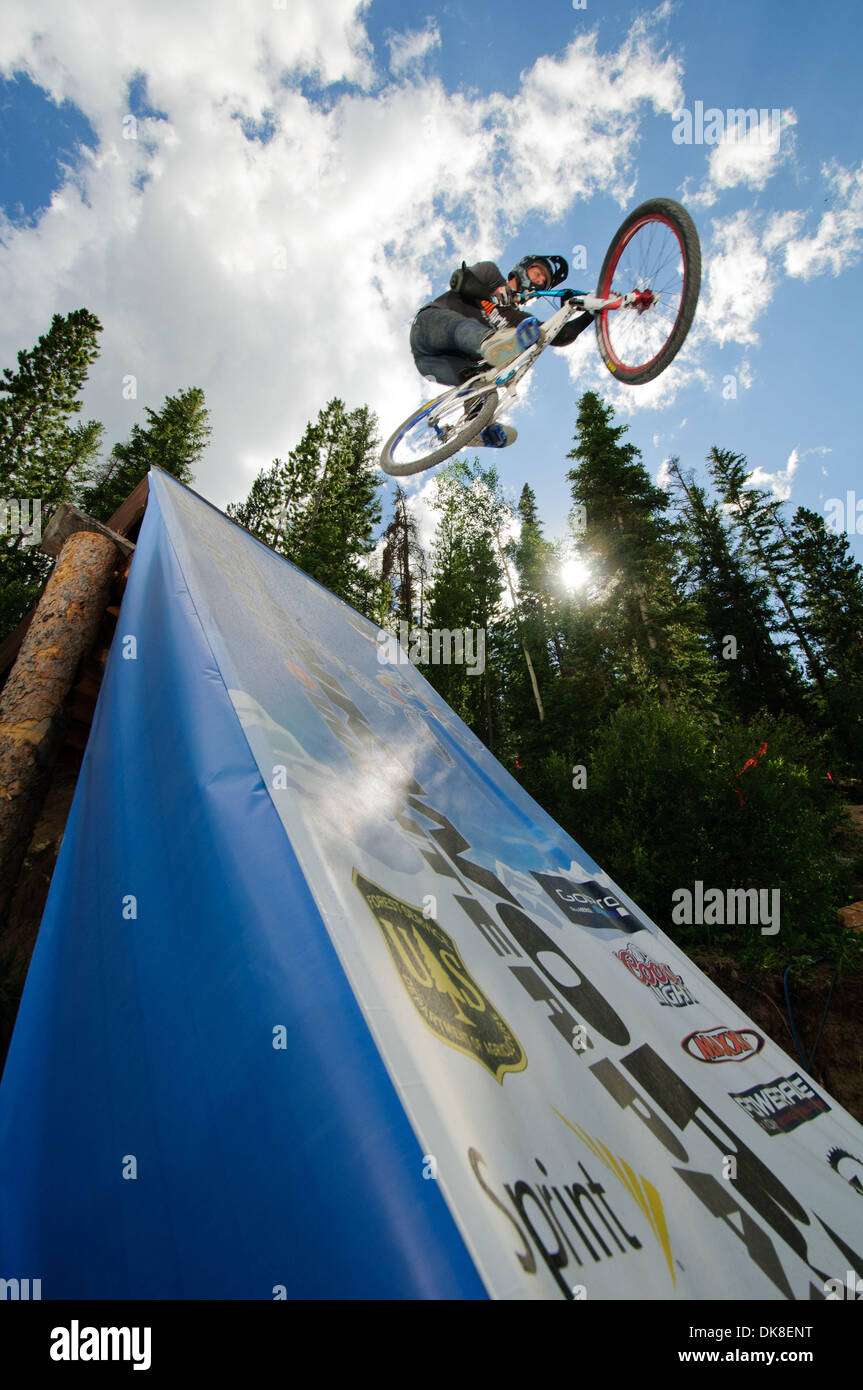 June 02, 2011 - Winter Park, Colorado, U.S. - A rider in the slopestyle ...