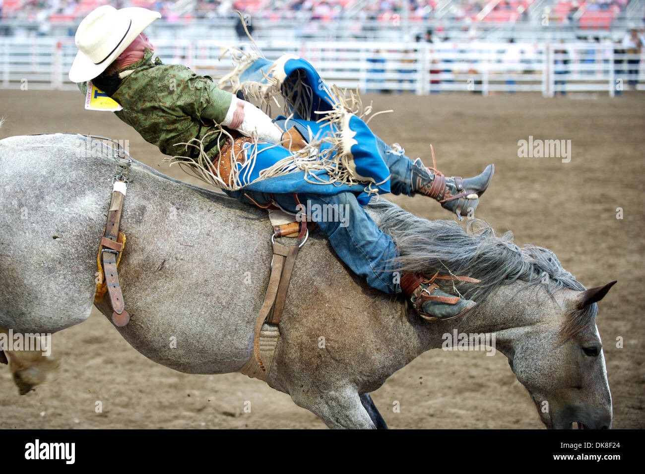 July 21, 2011 - Salinas, California, U.S - Bareback rider Caine Riddle ...