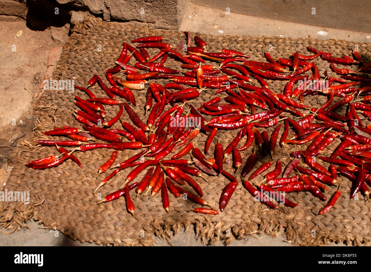 Red chili peppers drying hi-res stock photography and images - Alamy