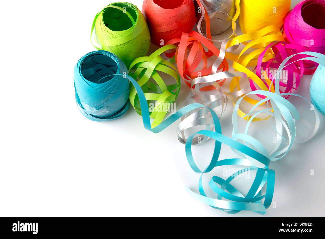 Set of colorful paper ribbons on white background Stock Photo - Alamy