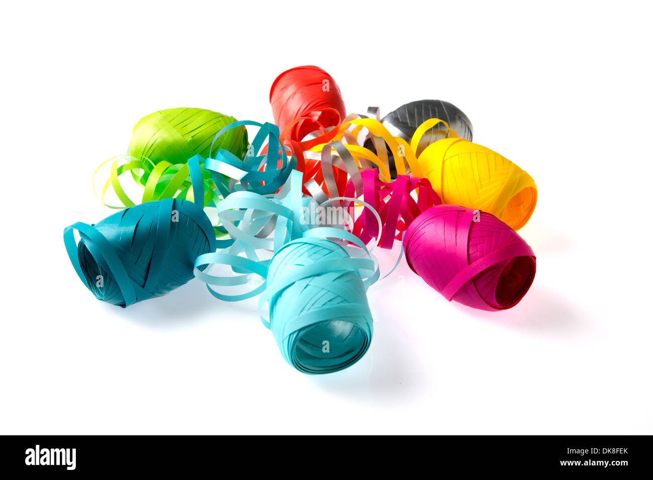 Set of colorful paper ribbons on white background Stock Photo - Alamy