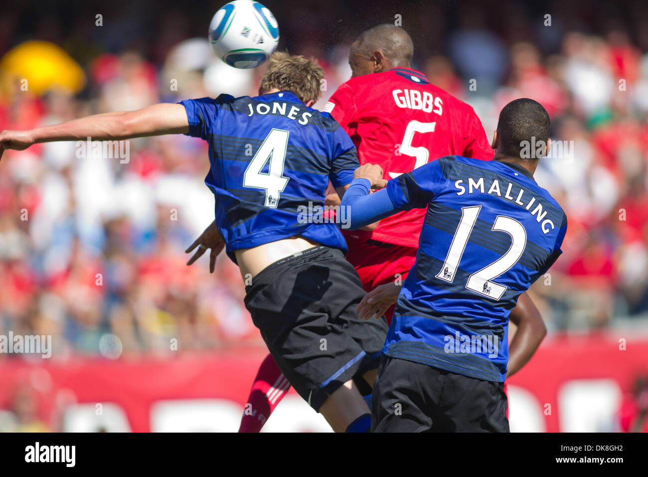 July 23, 2011 - Chicago, Illinois, U.S - Chicago Fire defender Cory Gibbs (5) heads in the first ...