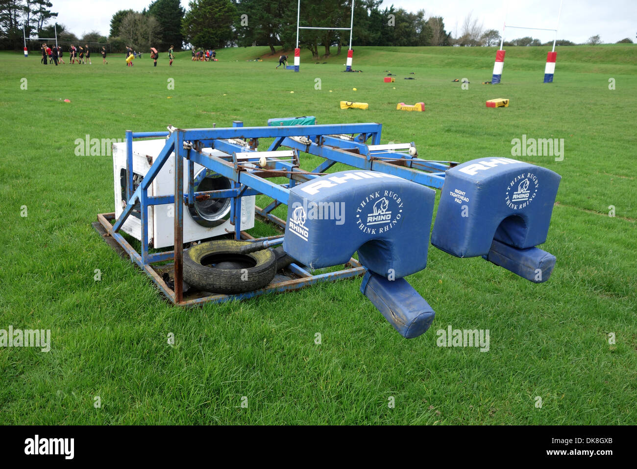 A "scrummage machine " used by rugby teams for practicing scrums Stock ...