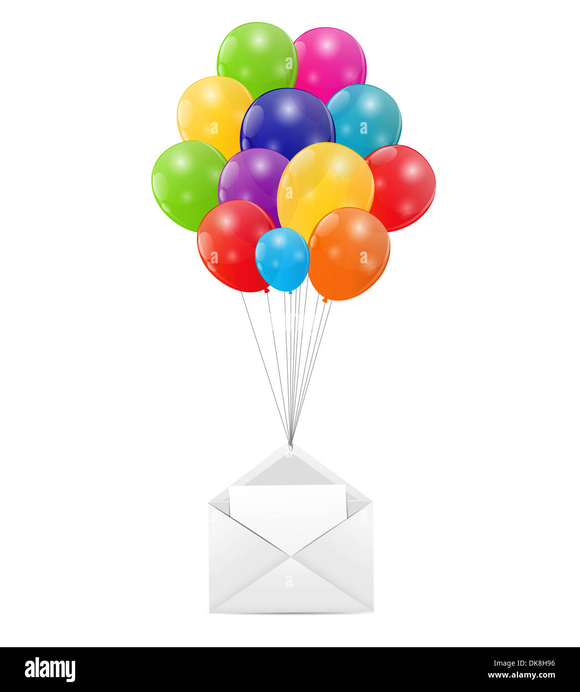 Envelope with Balloons Vector Illustration Stock Photo - Alamy