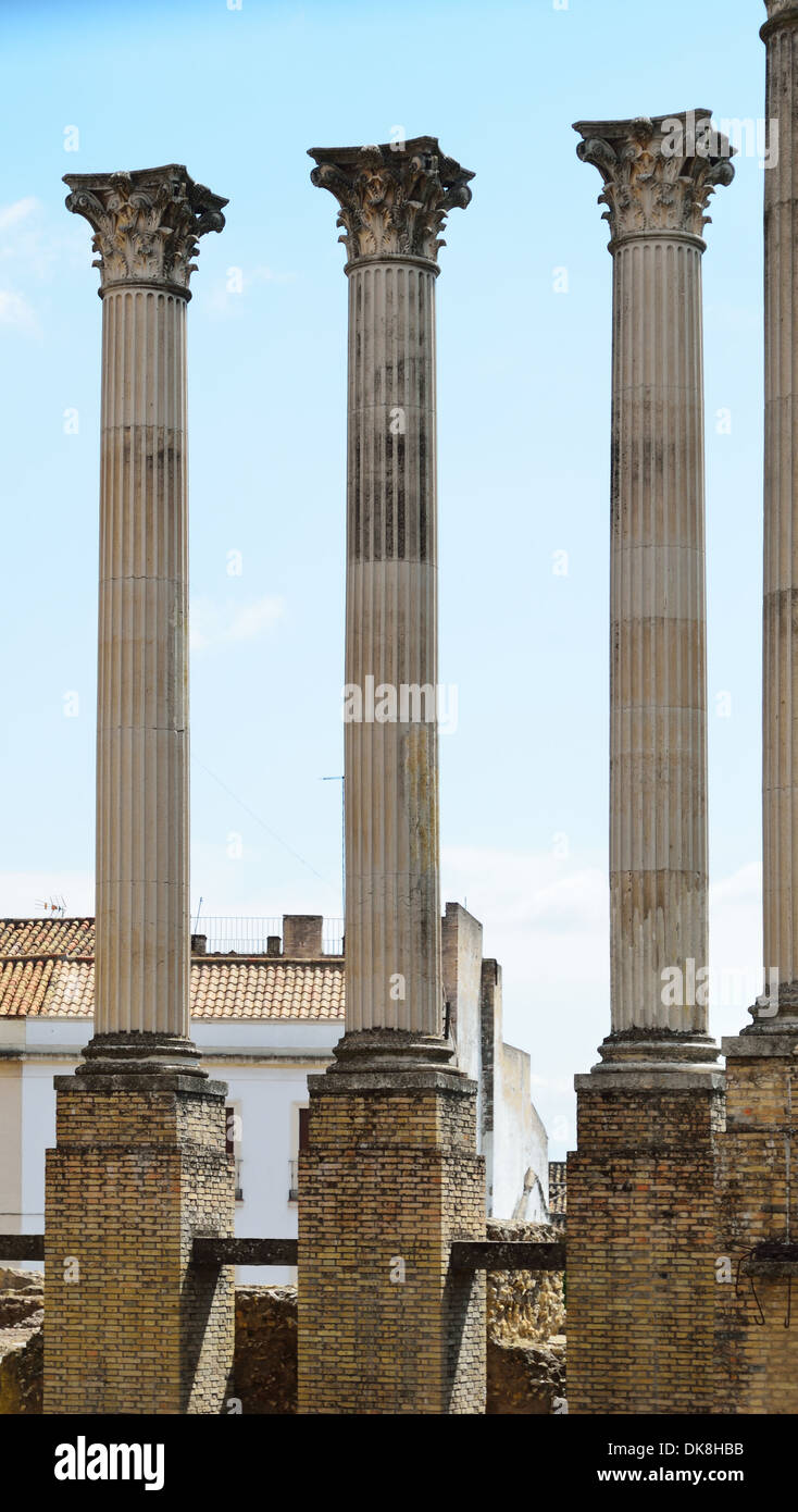 Ancient columns of the Roman temple in Cordoba Stock Photo - Alamy