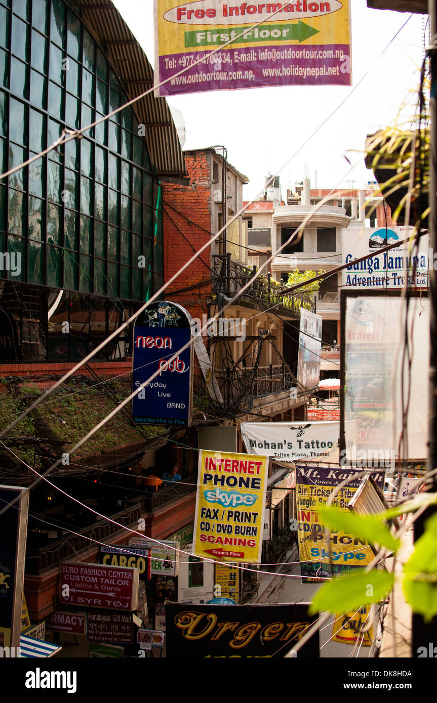 Street Signs in Thamel, Kathmandu, Nepal Stock Photo - Alamy