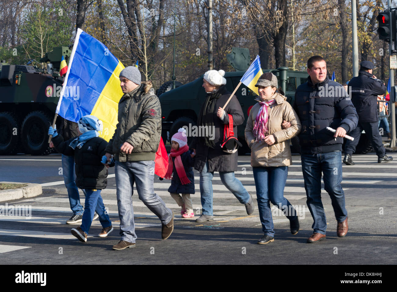 People holding Romanian flag - December 1st, Parade on Romania's ...