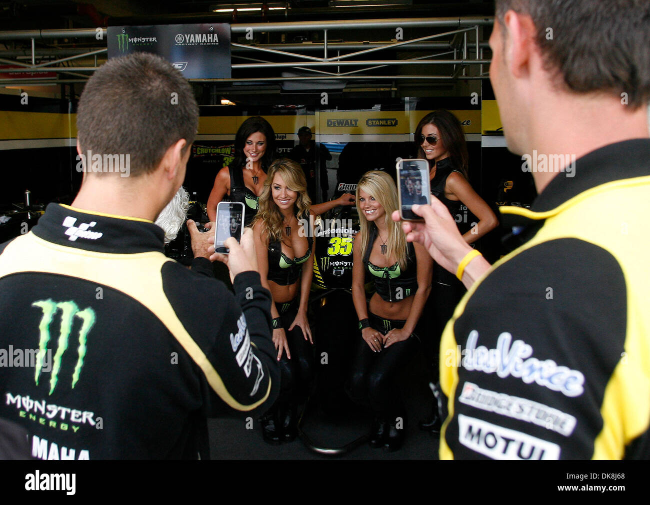 July 24, 2011 - Monterey, California, U.S. - Tech 3 Yamaha mechanics ...