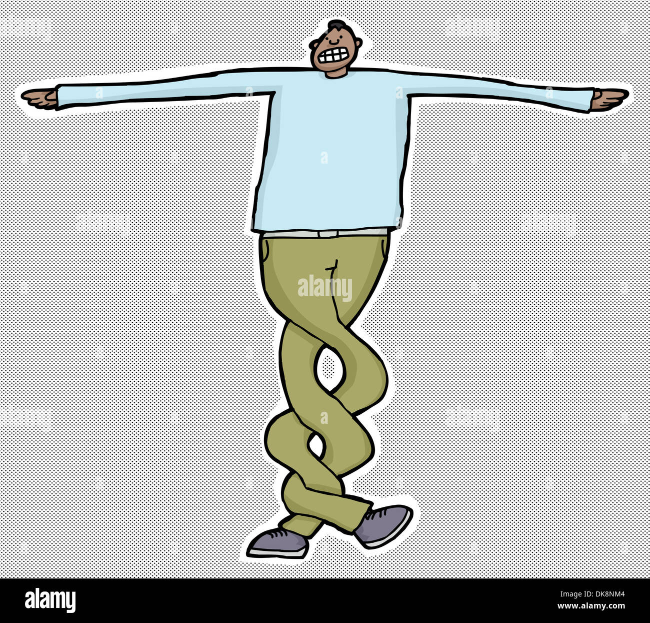 Man with clenched teeth and twisted legs Stock Photo - Alamy