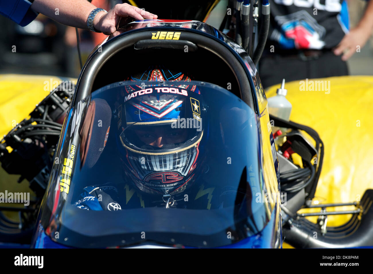 July 29, 2011 - Sonoma, California, U.S - Top Fuel driver Antron Brown ...