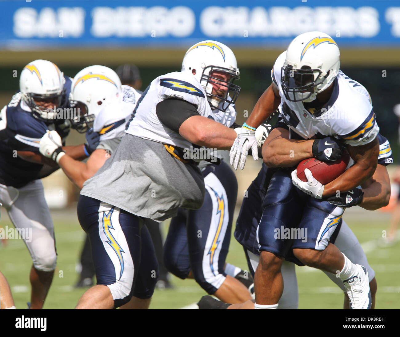 July 30, 2011 - Chargers' running back Ryan Matthews is grabbed by ...