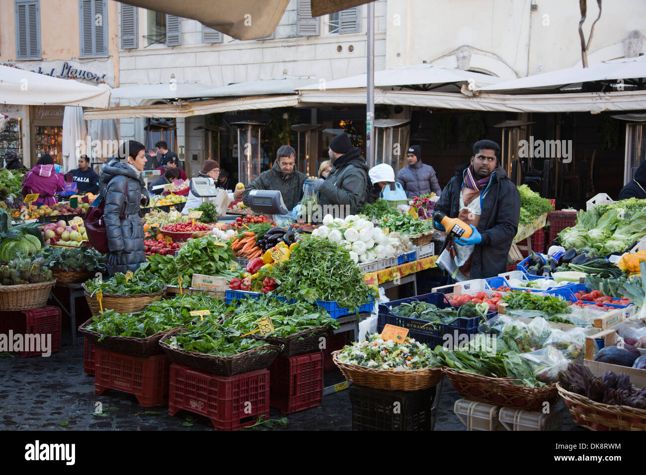 Market at the Campo de' Fiori, Rome, Lazio, Italy Stock Photo - Alamy