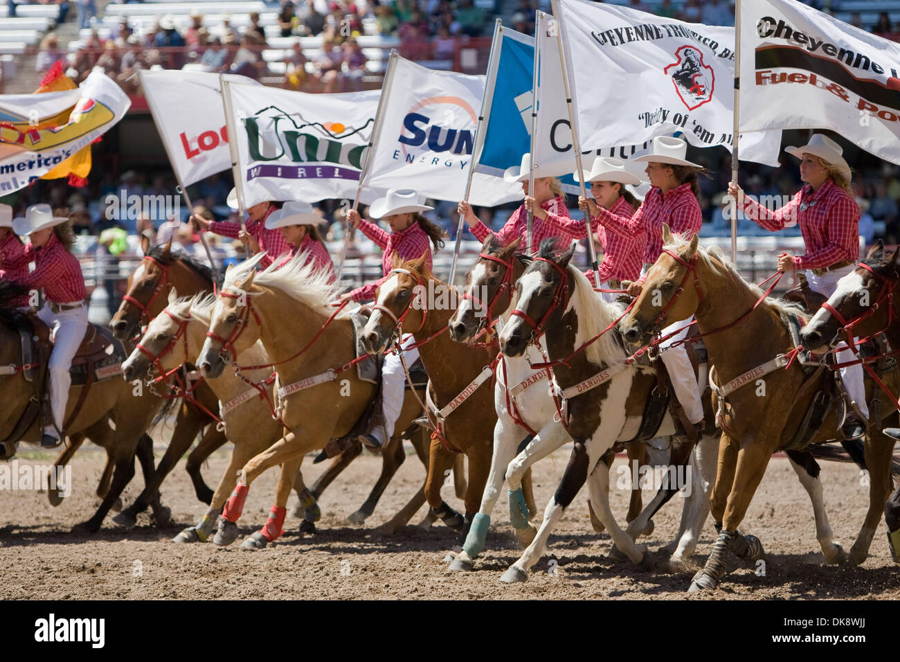 July 31, 2011 - Cheyenne, Wyoming, U.S. - Rodeo - The Dandies Riding ...