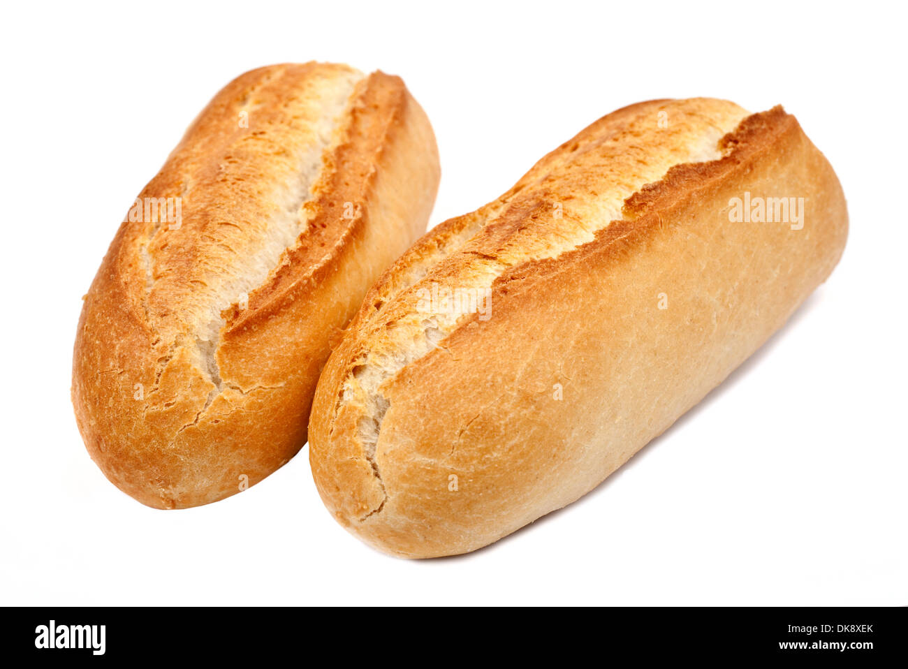 Two Bread Rolls on a white background Stock Photo - Alamy