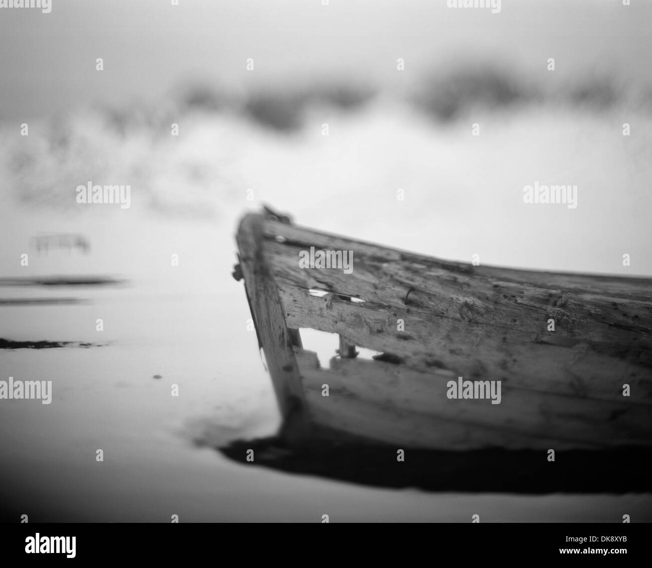 Antarctica, Deception Island, Blurred color image of abandoned wooden ...