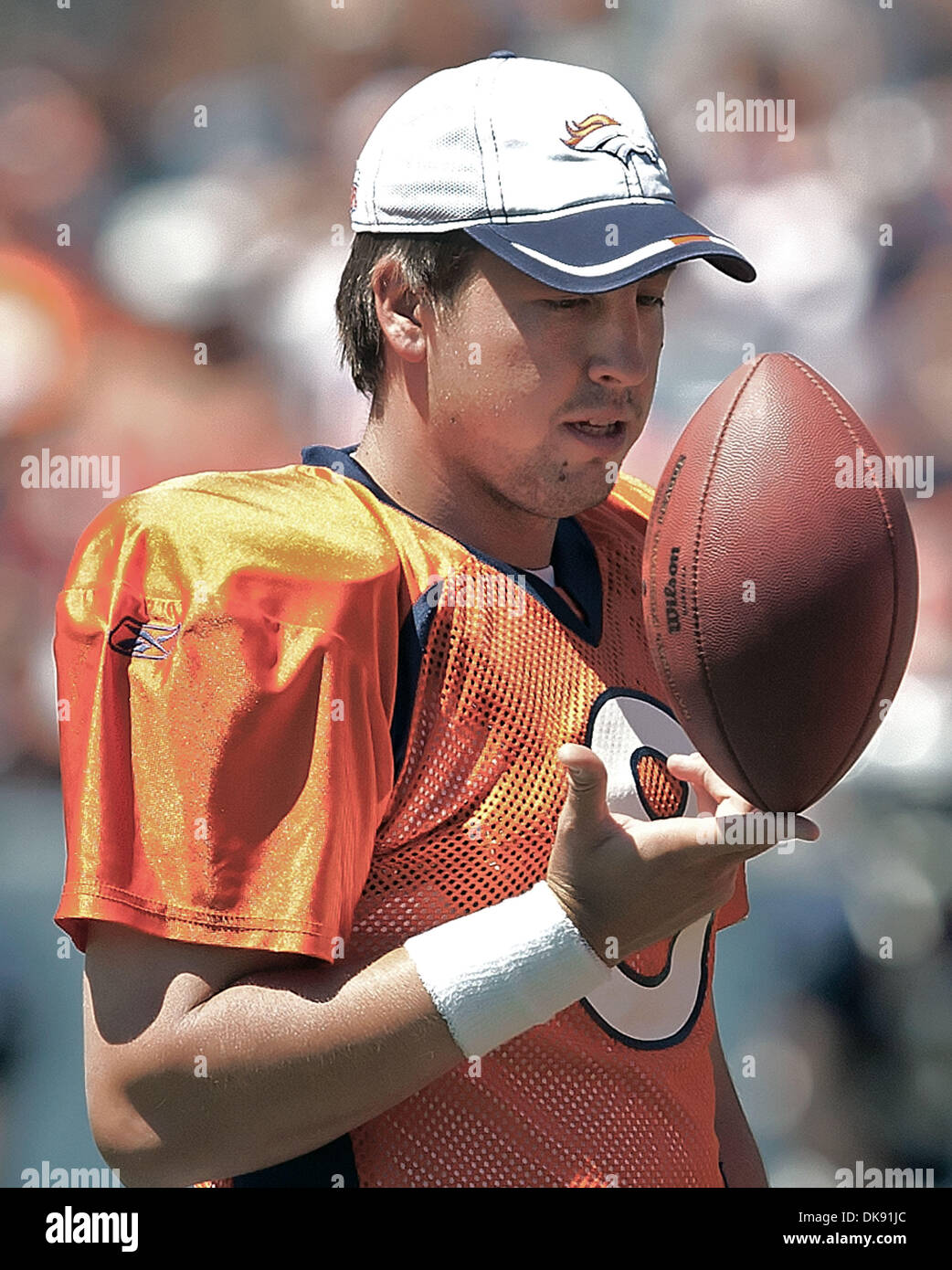 Aug. 6, 2011 - Denver, Colorado, U.S. - QB KYLE ORTON plays around with ...