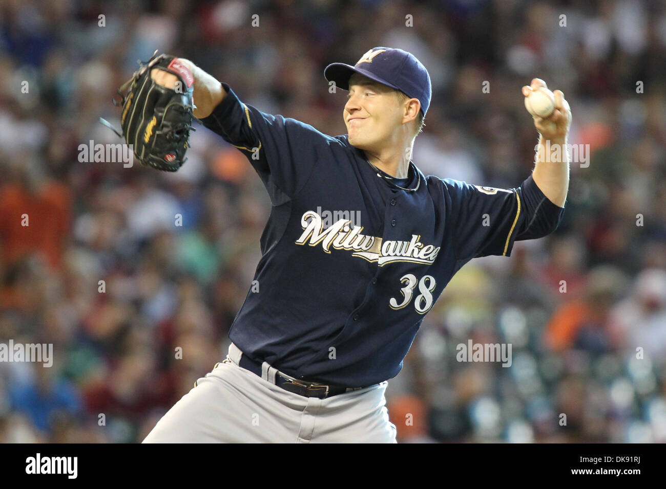 Aug. 6, 2011 - Houston, Texas, U.S - Milwaukee Brewers pitcher Chris ...