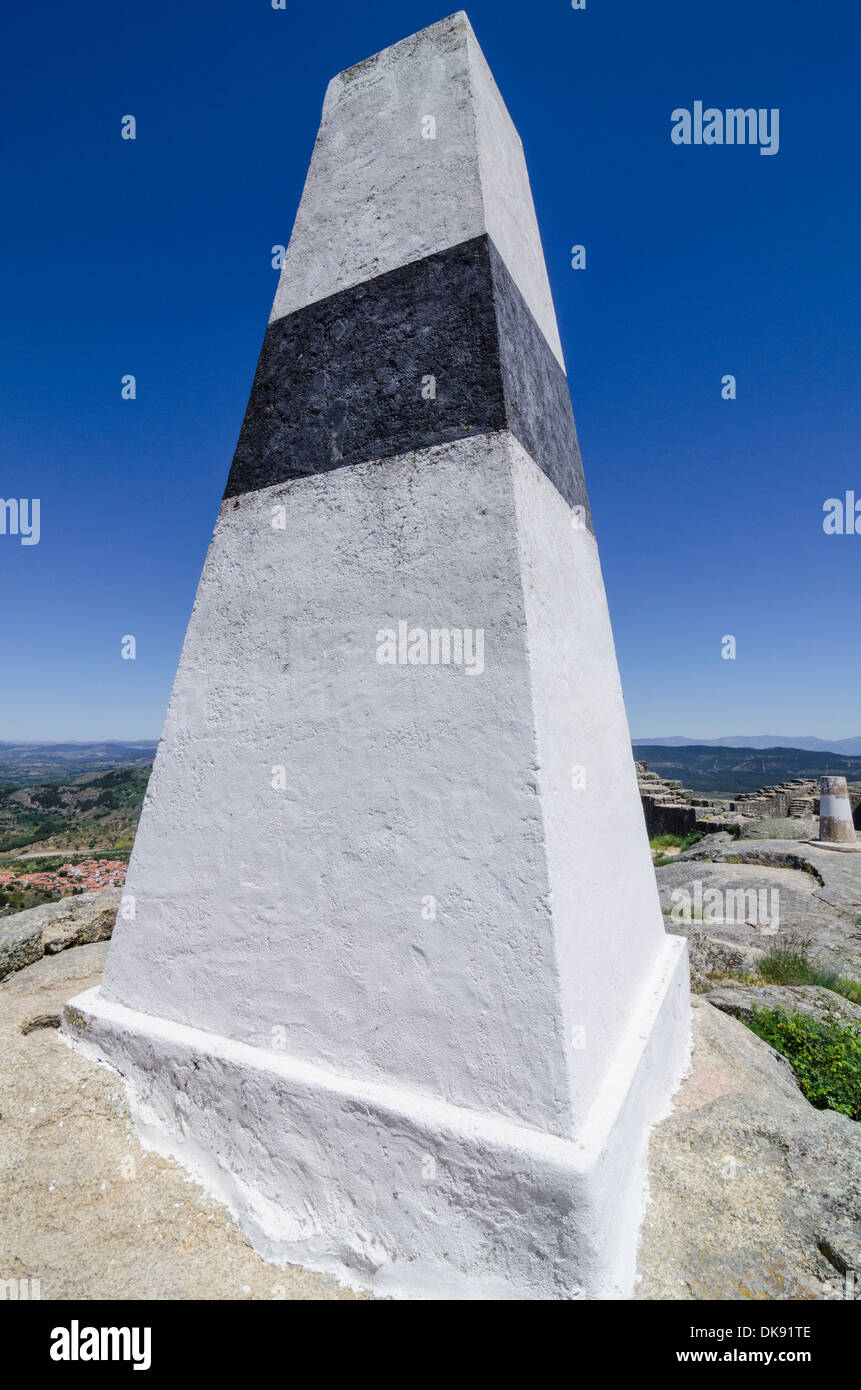 Hill top Geodetic Survey Monument, Monsanto, Portugal Stock Photo - Alamy