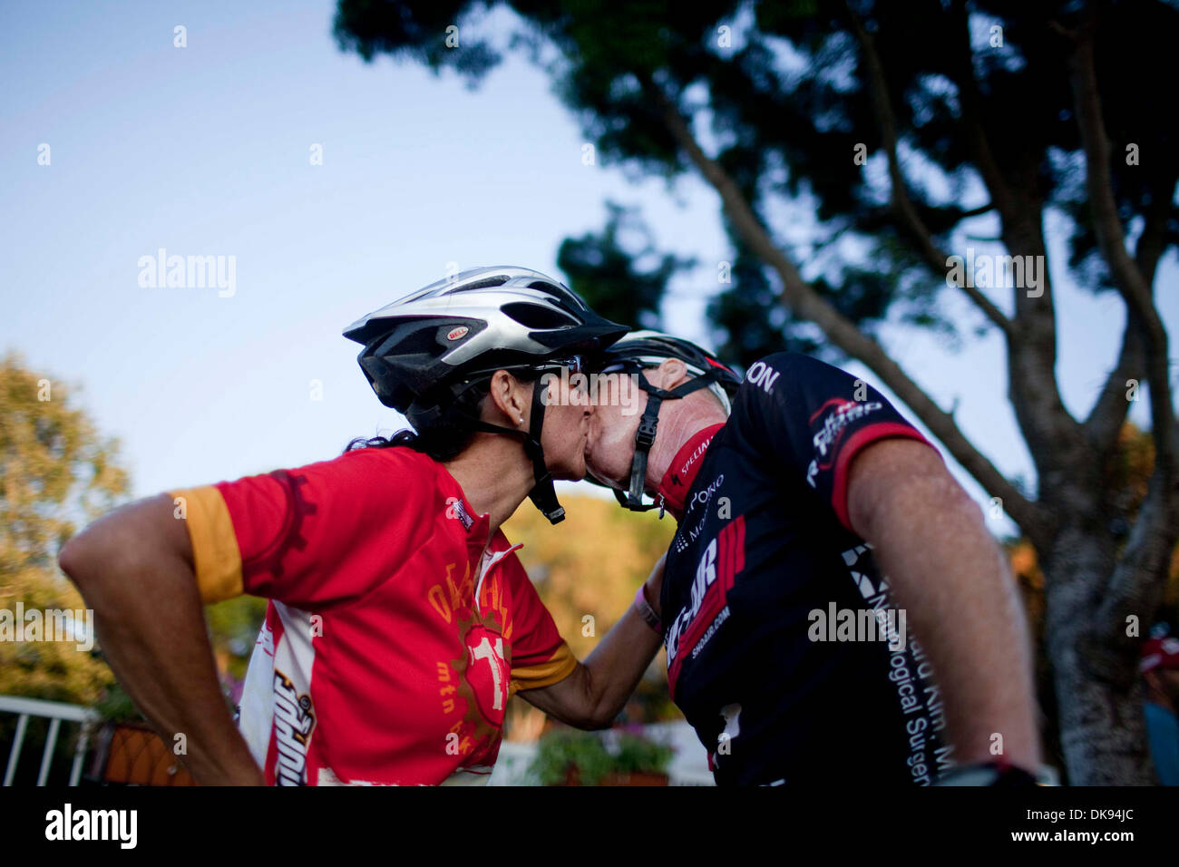 Aug. 09, 2011 - Silverado, California, U.S. - JAN ACKERMAN and GREG ACKERMAN kiss after both ...