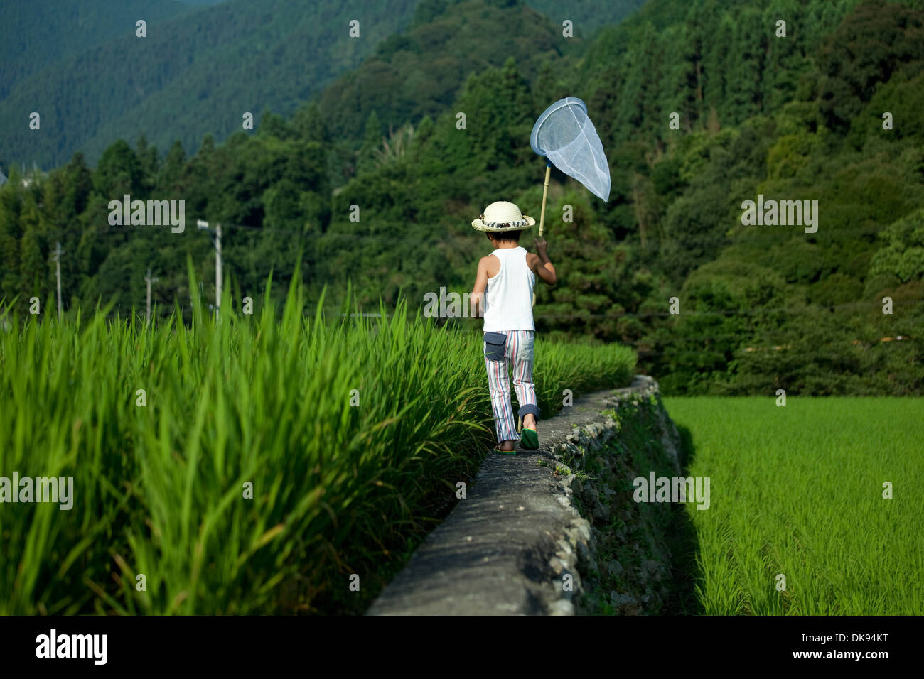 Japanese kid in the countryside Stock Photo - Alamy