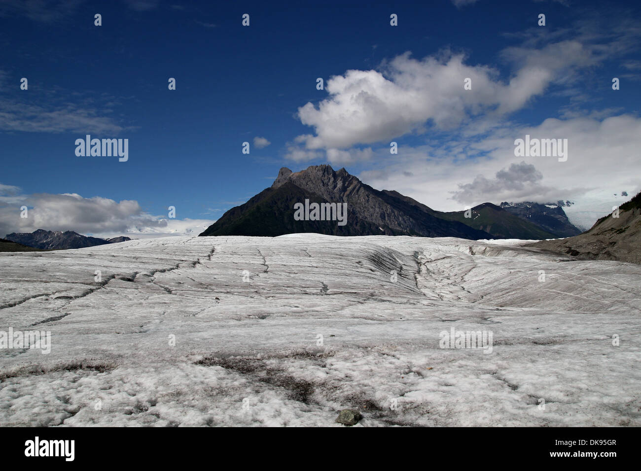 View from on top of the Root Glacier in Wrangell-St. Elias National ...