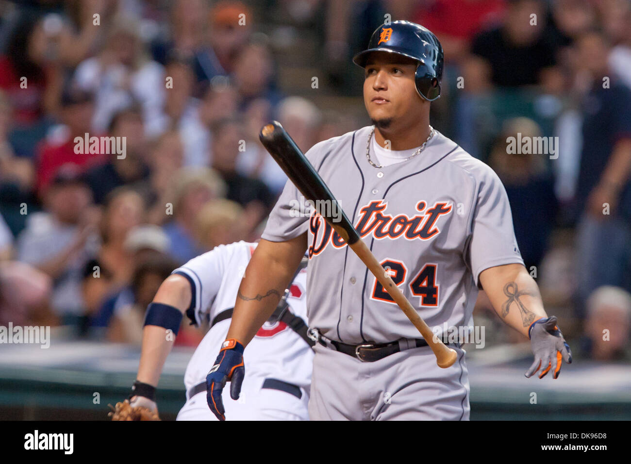 Aug. 11, 2011 - Cleveland, Ohio, U.S - Detroit first baseman Miguel ...