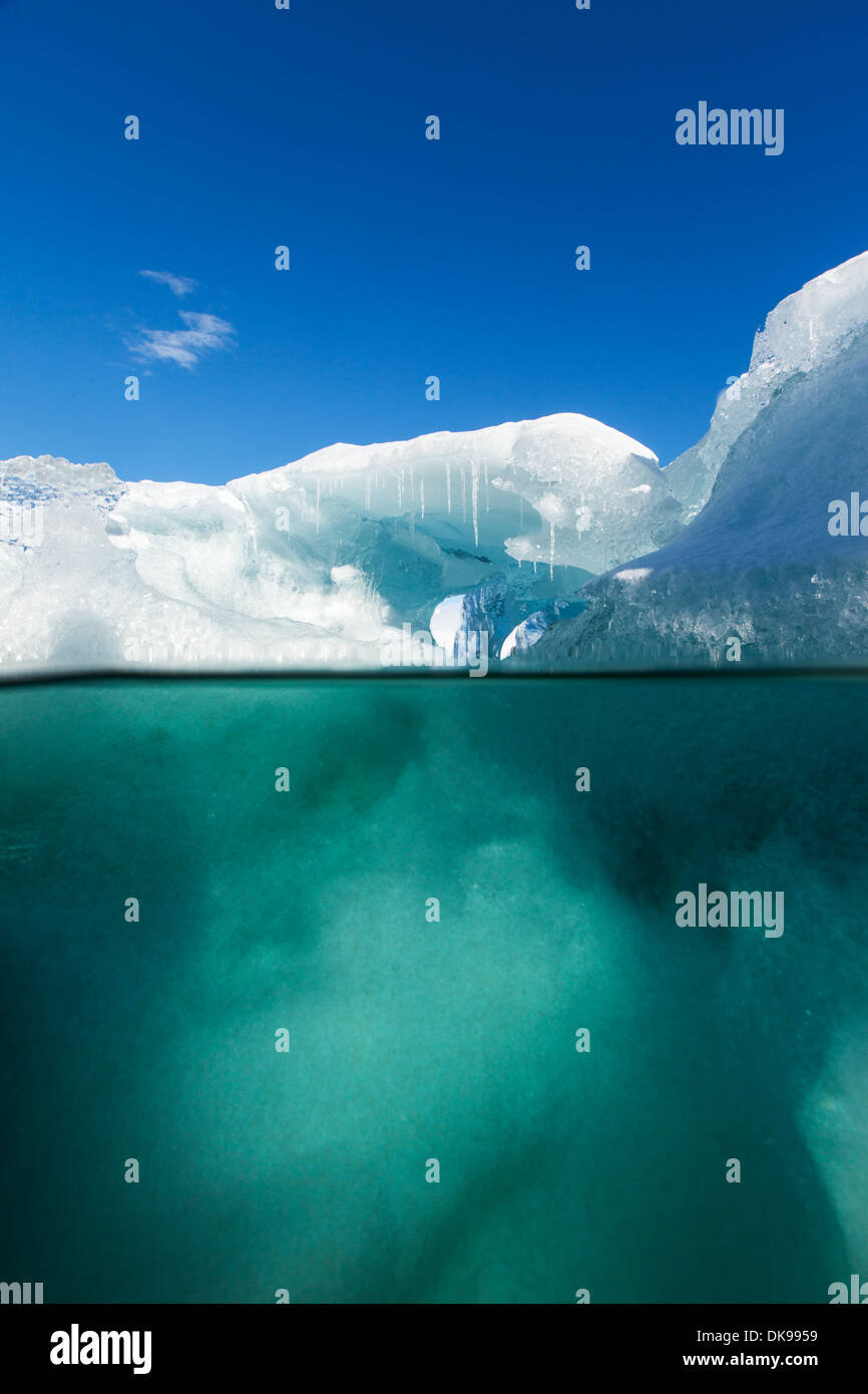 Antarctica, Underwater view of melting iceberg floating near Enterprise ... Antarctica, Underwater view of melting iceberg floating near Enterprise ...