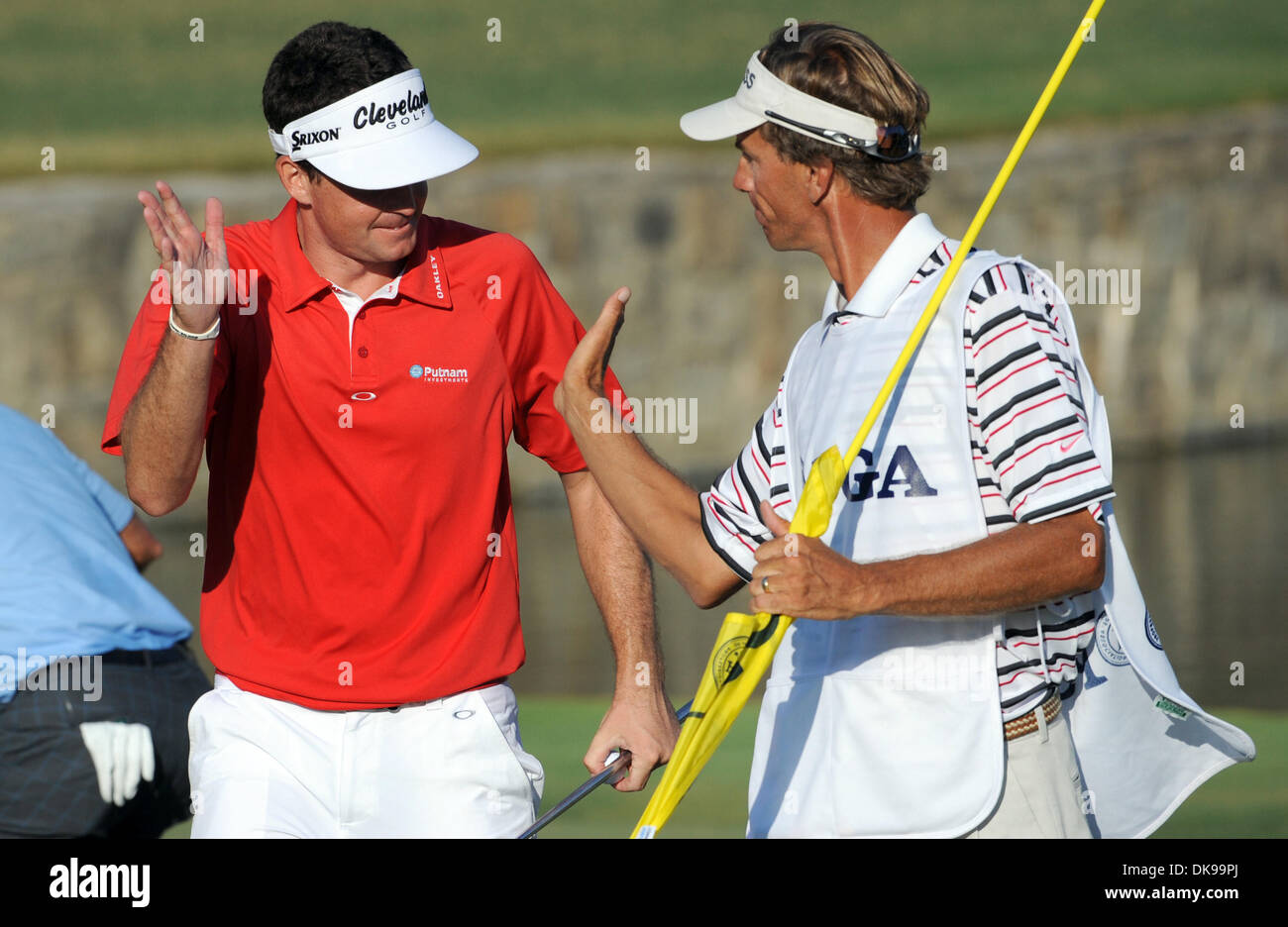 Aug. 14, 2011 - Johns Creek, GEORGIA, U.S. - Golfer Keegan Bradley (L ...