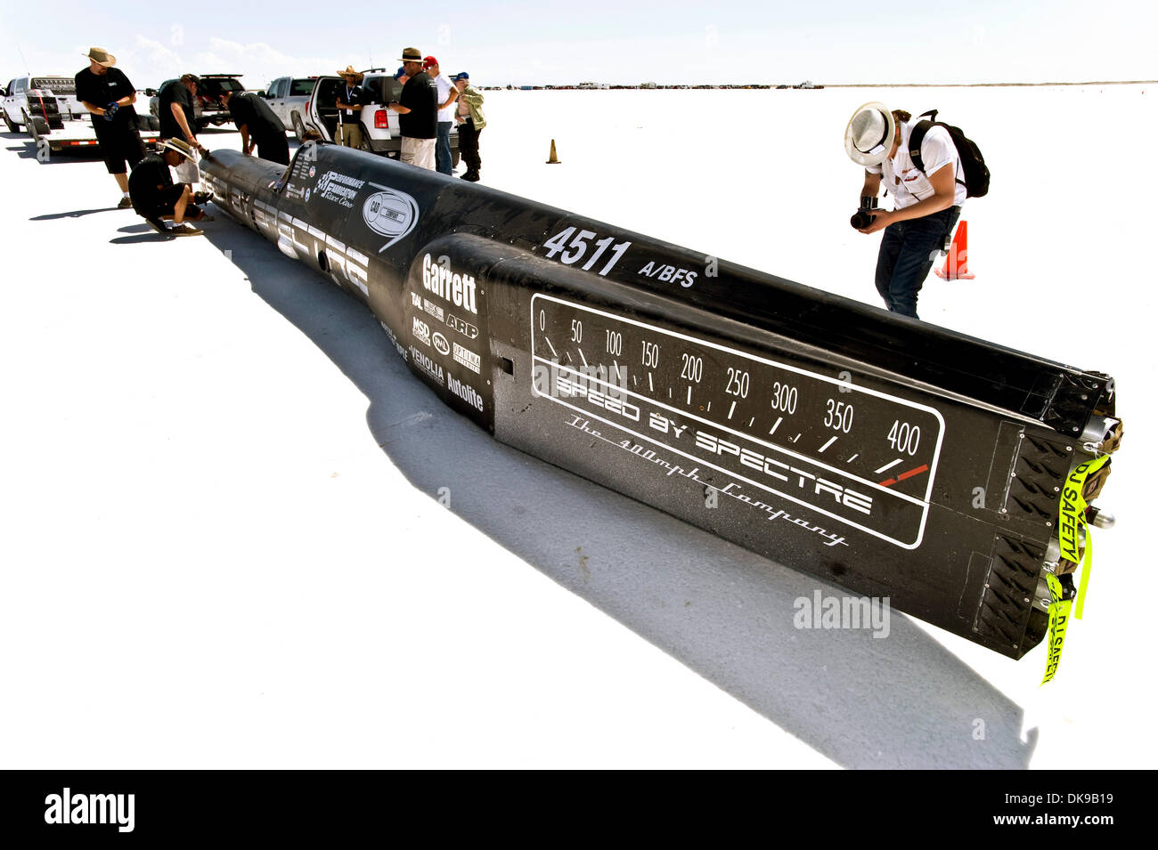 Aug. 15, 2011 - Wendover, Utah, USA - A streamliner is prepared for its ...