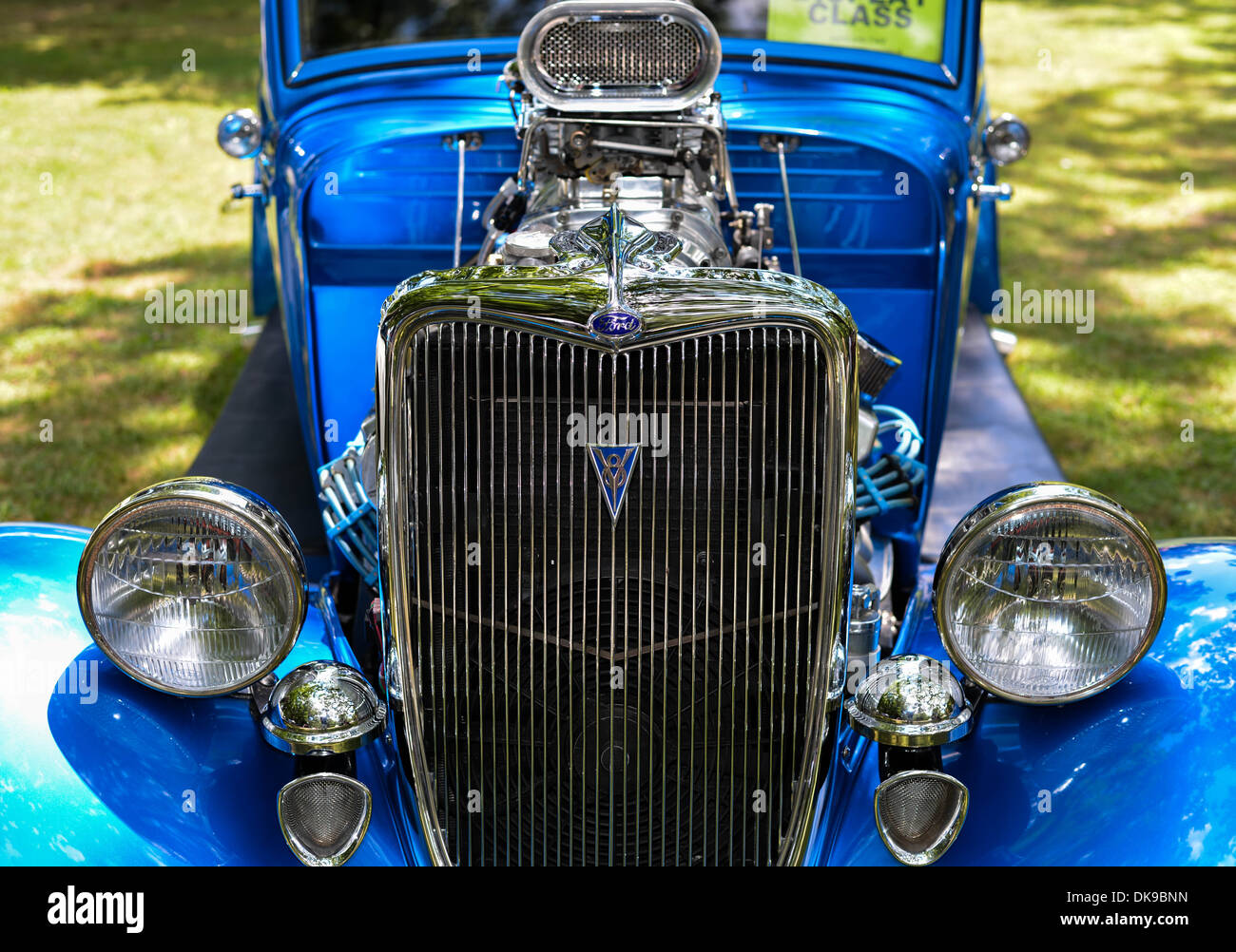 Blue Hot Rod Stock Photo - Alamy