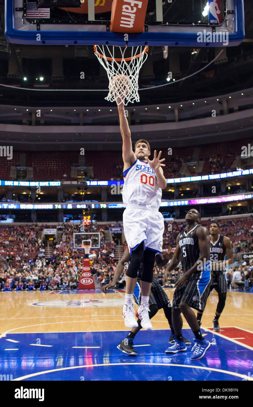 December 3, 2013: Philadelphia 76ers center Spencer Hawes (00) puts up ...