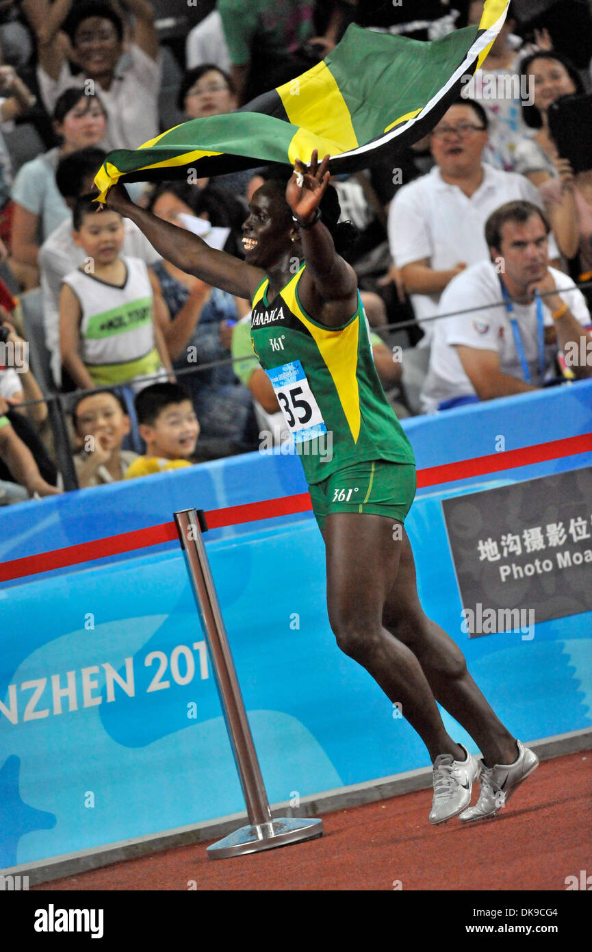 Aug. 17, 2011 - Shenzhen, China - CARRIE RUSSELL of Jamaica celebrates ...