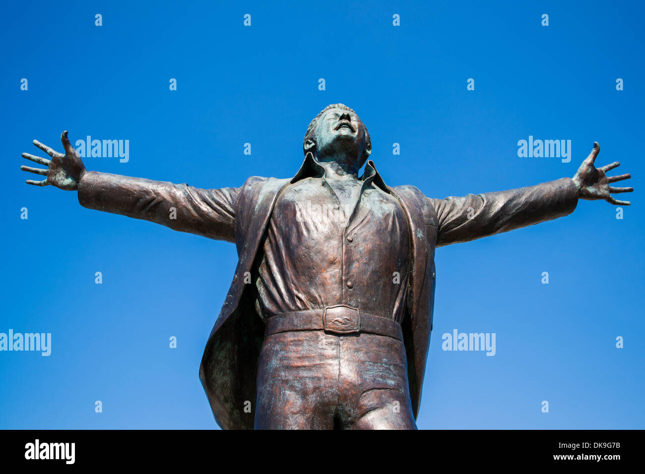Statue of Domenico Modugno born in Polignano a Mare in 1928. Singer ...