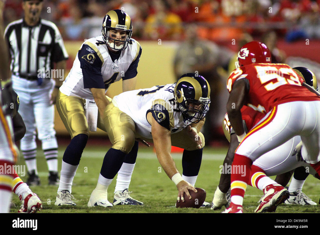 Aug. 26, 2011 - Kansas City, Missouri, U.S - St. Louis Rams quarterback ...