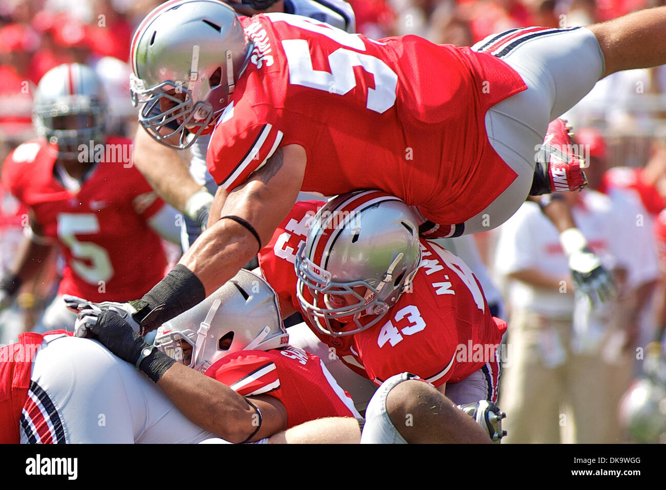 Sept. 3, 2011 - Columbus, Ohio, U.S - Ohio State Buckeyes defensive ...