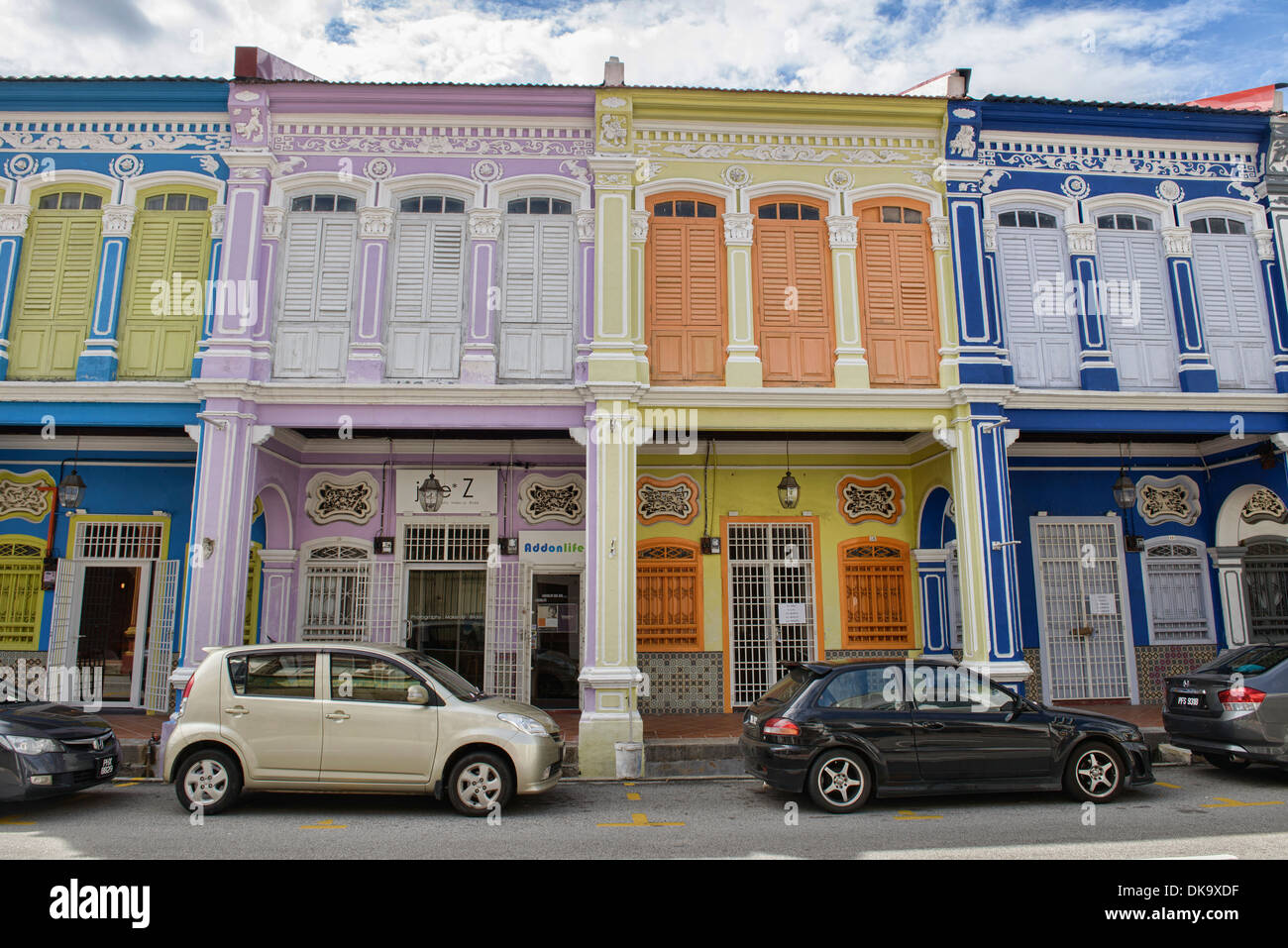 Traditional Chinese shop houses in the UNESCO World Heritage zone of ...
