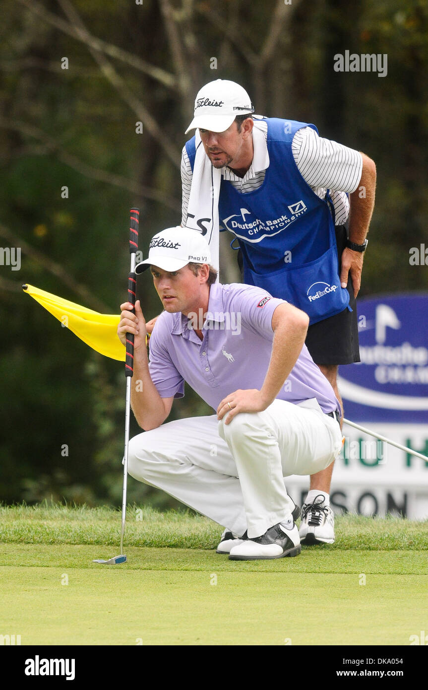 Sept. 5, 2011 - Norton, Massachusetts, U.S - Webb Simpson and his caddy ...