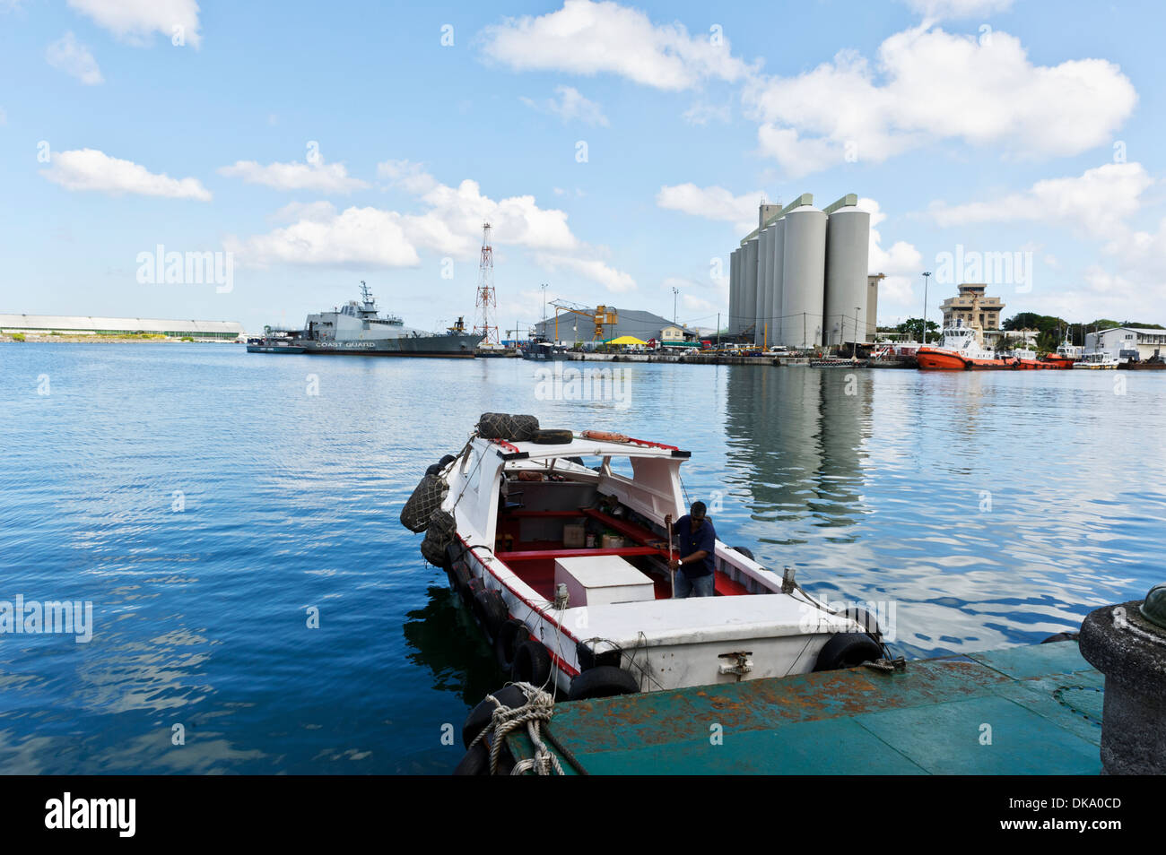Coast Guard boats in Port Louis harbour, Mauritius Stock Photo - Alamy