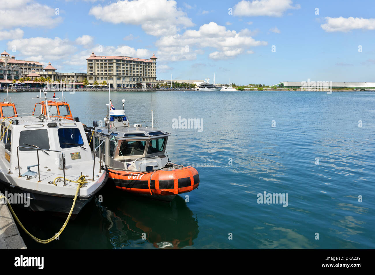 Coast Guard boats in Port Louis harbour, Mauritius Stock Photo - Alamy