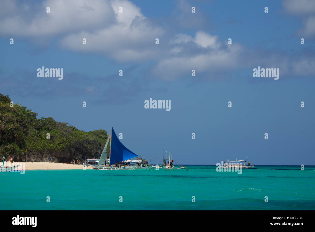 Boats near to shore of Boracay Island,Philippines Stock Photo - Alamy