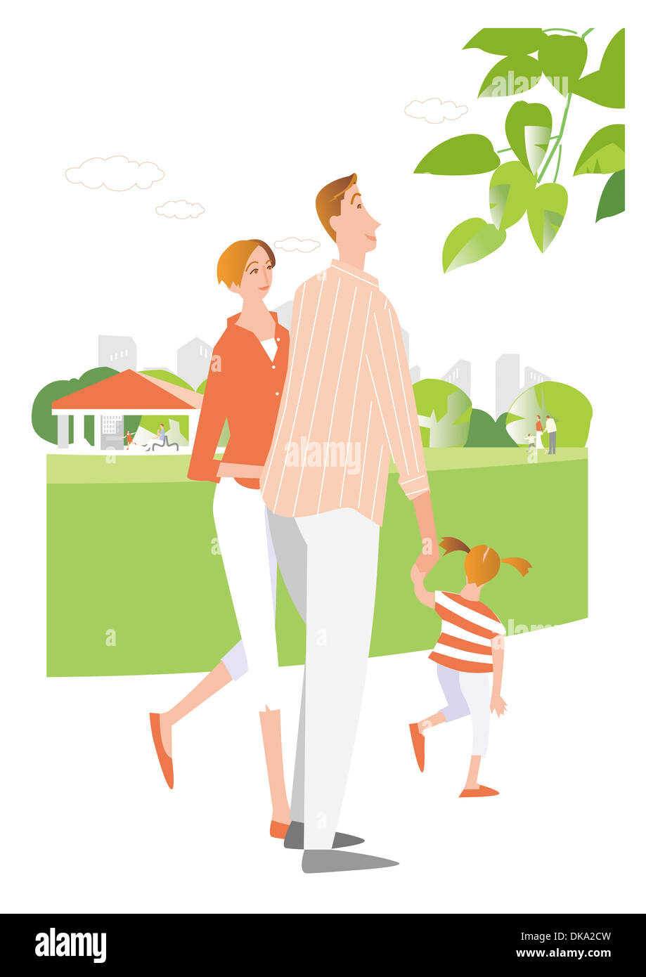 Family father children park Cut Out Stock Images & Pictures - Alamy