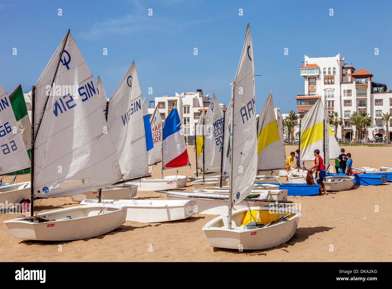 Sailing Boats, Agadir Beach, Agadir, Morocco Stock Photo - Alamy