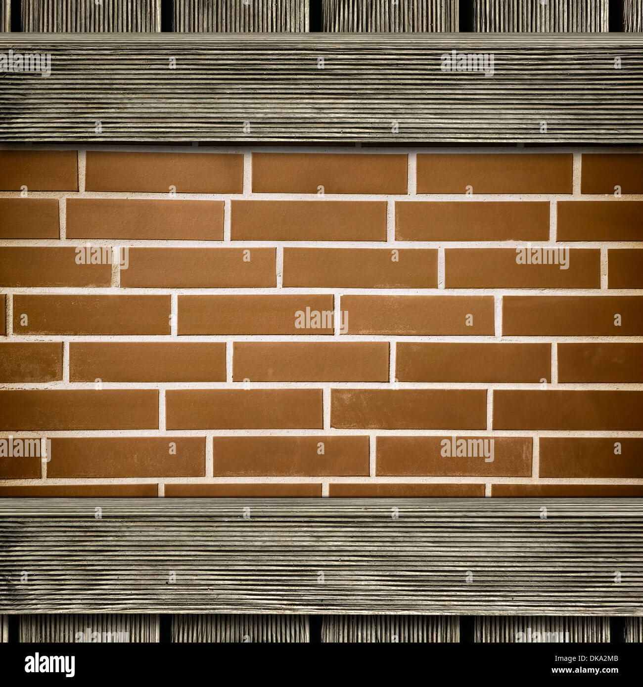 Wooden frame with brickwall in the background Stock Photo - Alamy