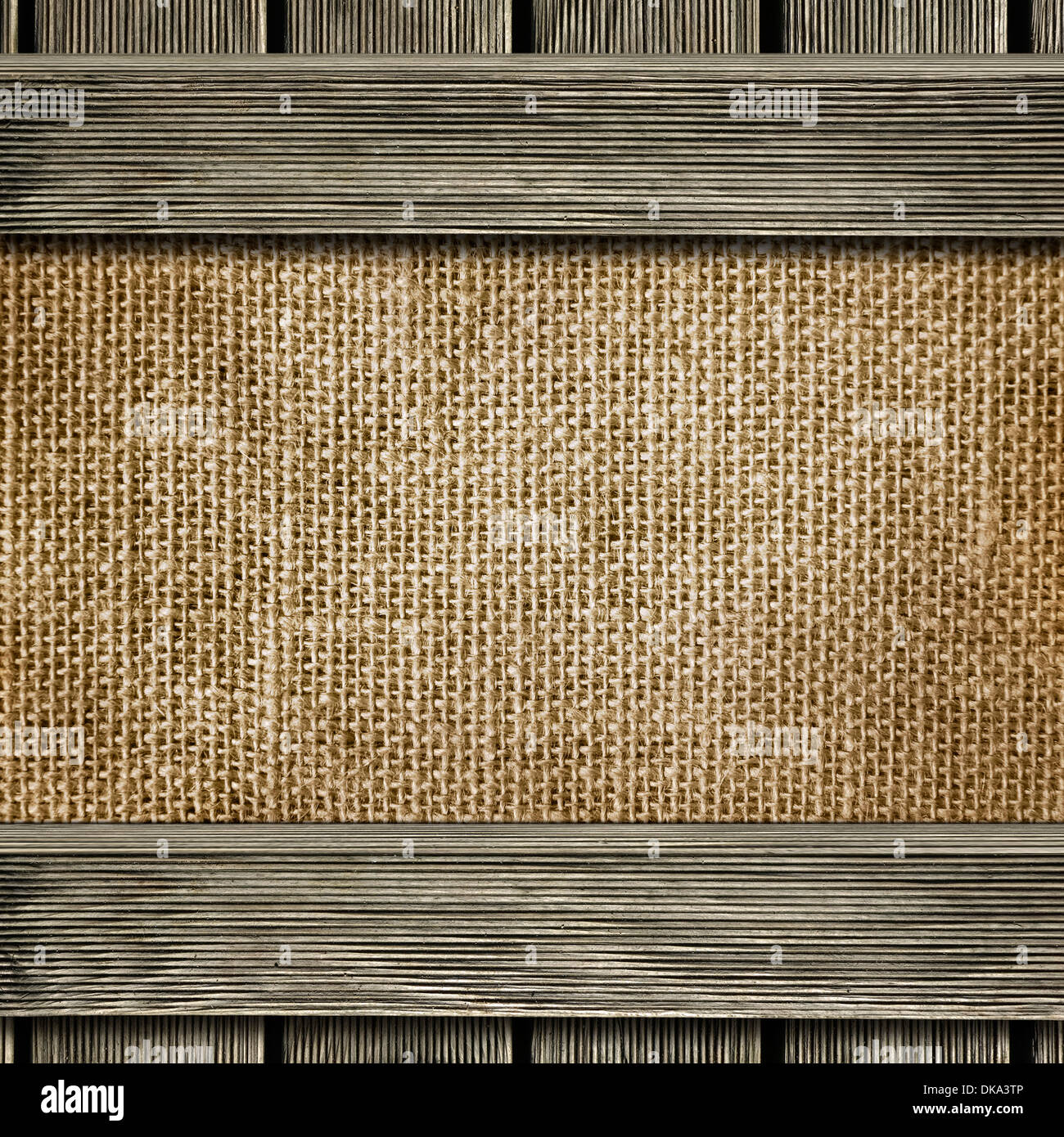 Wooden frame with sack texture in the background Stock Photo - Alamy