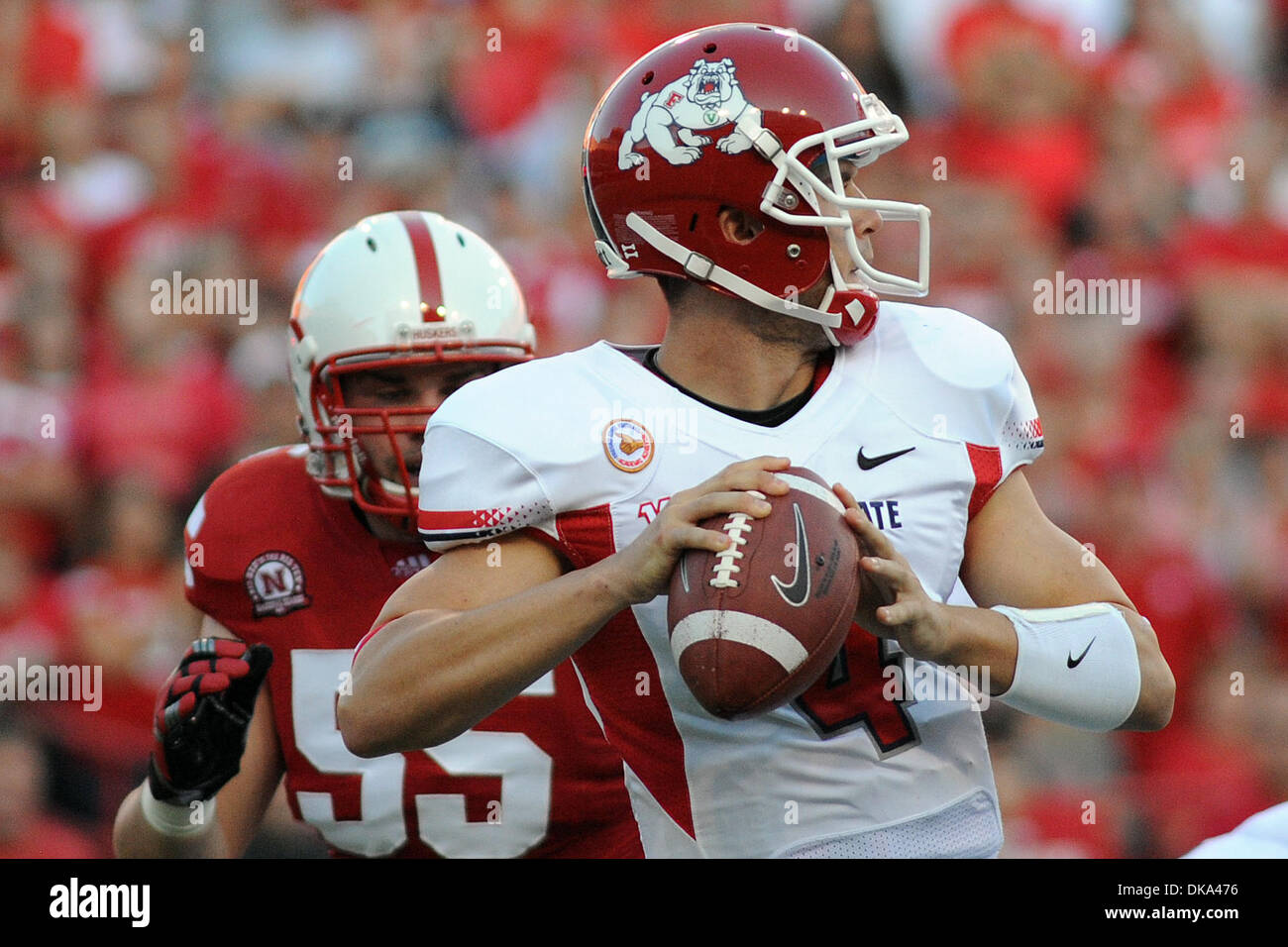 Sept. 10, 2011 - Lincoln, Nebraska, U.S - Fresno State quarterback ...