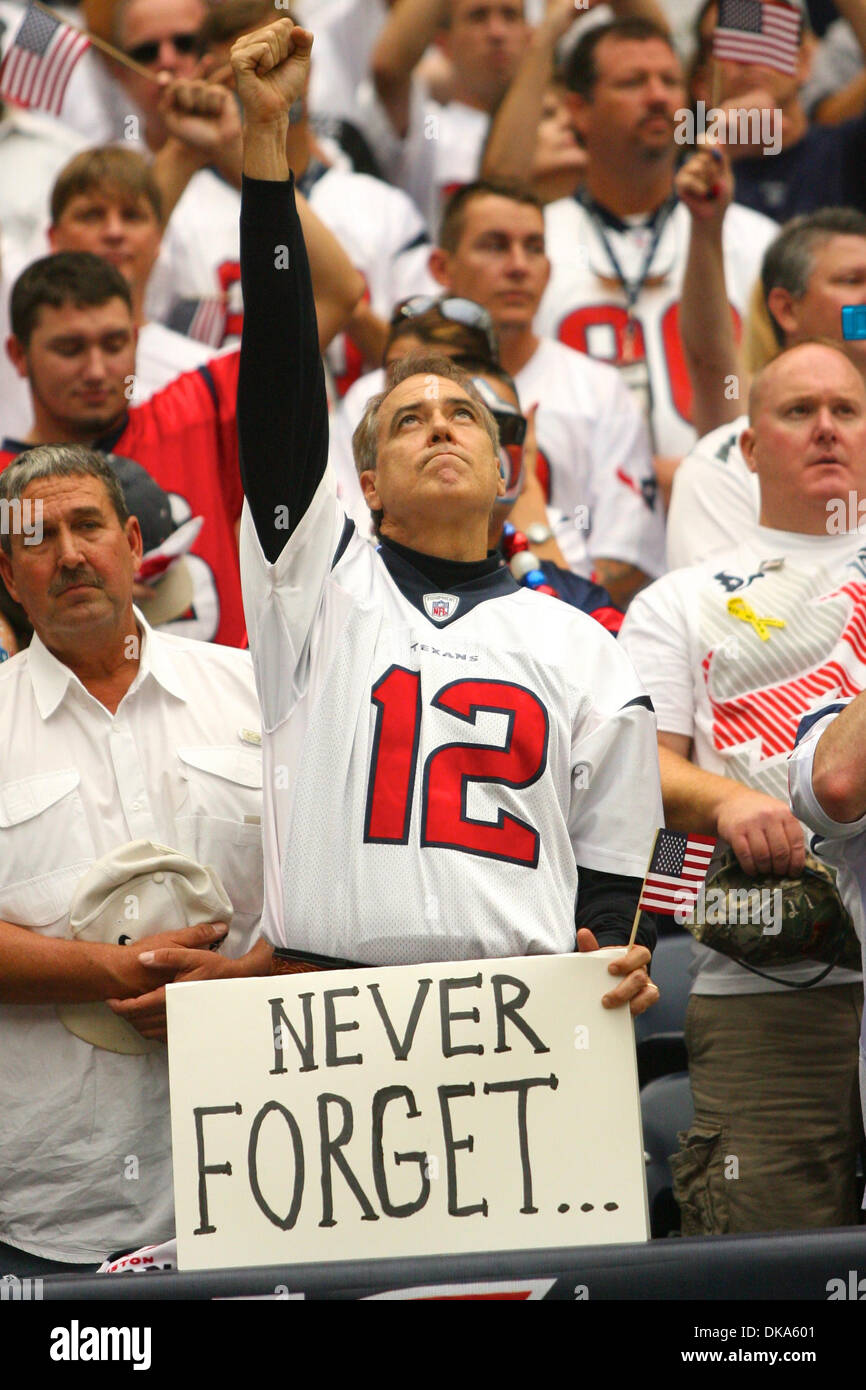 Sept. 11, 2011 - Houston, Texas, U.S - A fan shows some emotion after ...