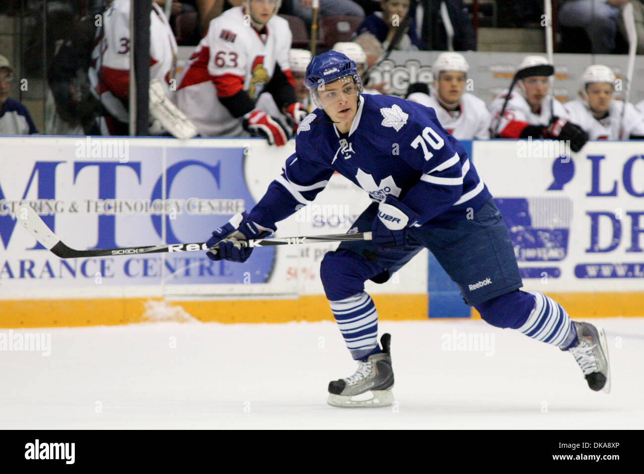 Sept. 13, 2011 - Oshawa, Ontario, Canada - Toronto Maple Leaf rookie F ...