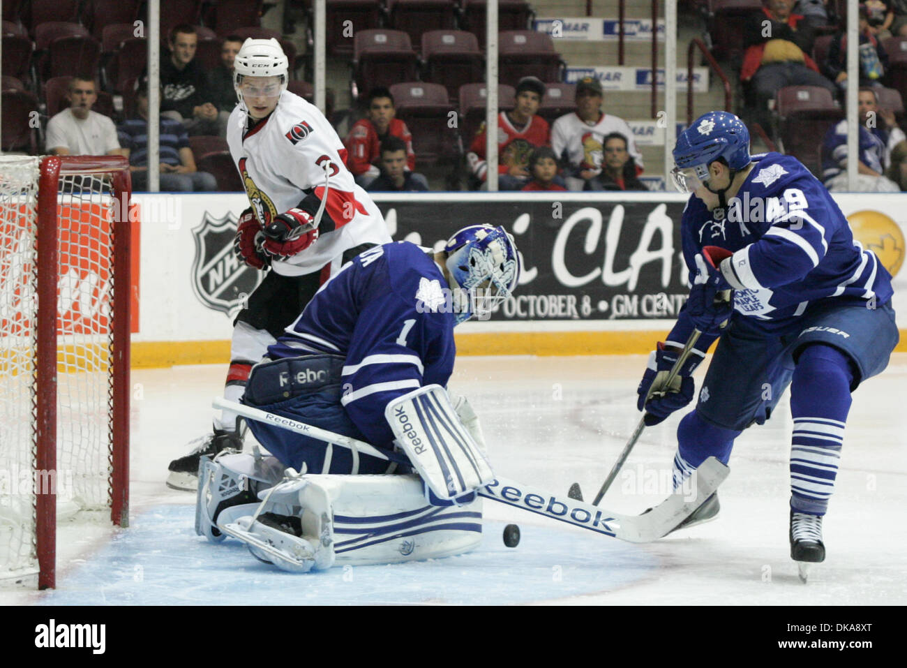 Sept. 13, 2011 - Oshawa, Ontario, Canada - Toronto Maple Leaf rookie G ...