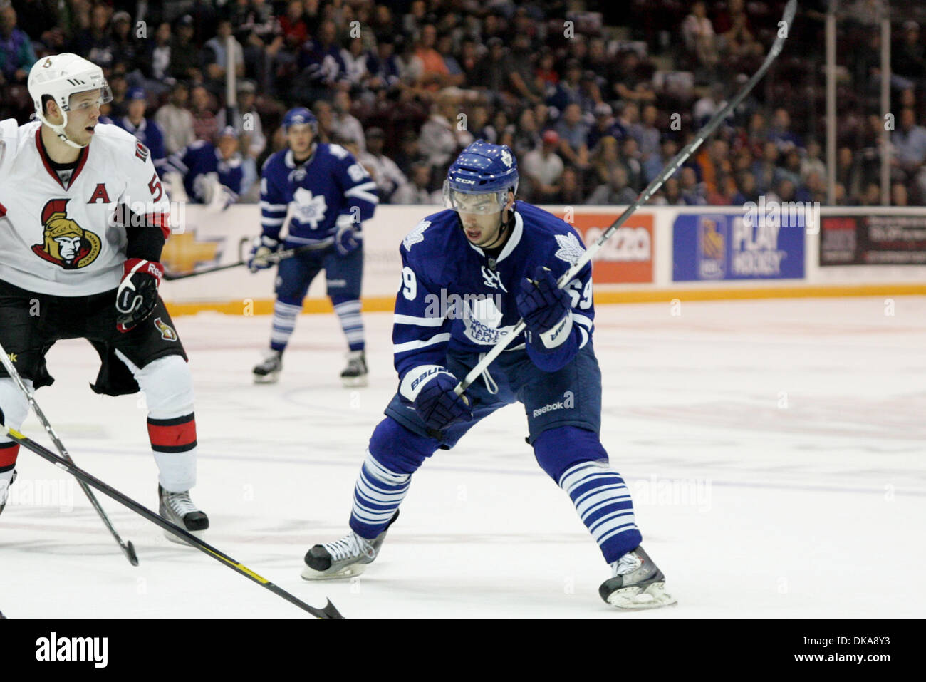 Sept. 13, 2011 - Oshawa, Ontario, Canada - Toronto Maple Leaf rookie F ...