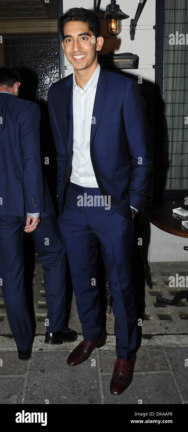 Dev Patel leaves Little House restaurant in Mayfair London, Eng;and ...